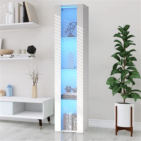 Buy 67 Led Display Cabinet With Door And 4 Glass Shelves Modern Curio