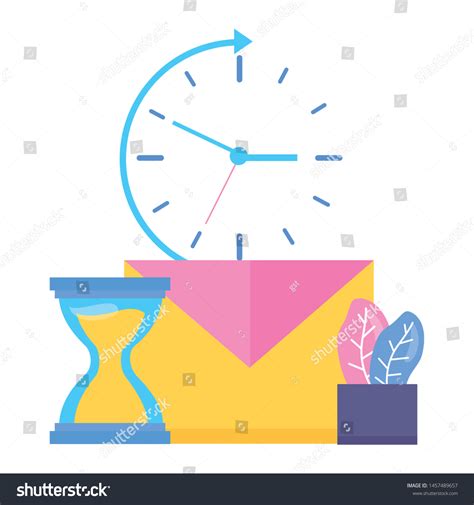 Envelope Mail Hourglass Arrow Vector Illustration Stock Vector Royalty