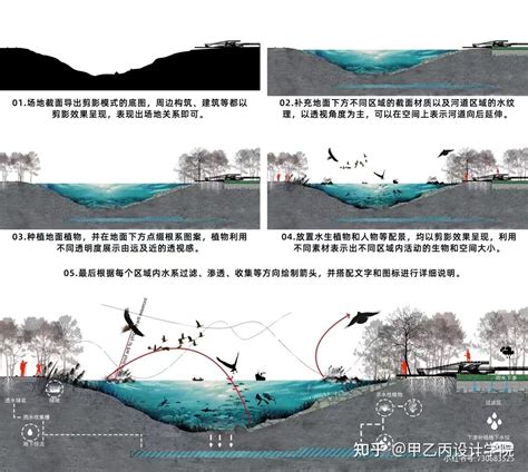滨水公园景观剖面分析图 步骤解析！ 知乎