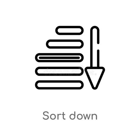 Outline Sort Vector Icon Isolated Black Simple Line Element Illustration From Arrows 2 Concept