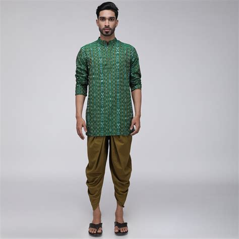 Sambalpuri Ikkat Green Kurta Thonje