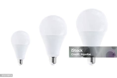 Bohlam Neon Dan Bohlam Led Bola Lampu Terisolasi Pada Latar Belakang