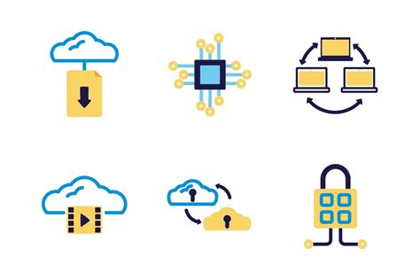 Bundle Of Cloud Computing Lineal Colors Style Icons 2661033 Vector Art At Vecteezy