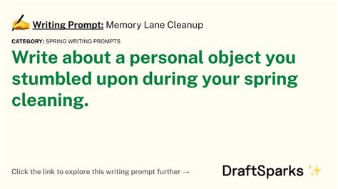 Writing Prompt Memory Lane Cleanup • Draftsparks