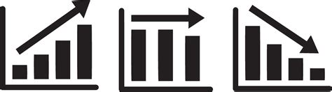 Set Of Business Growth And Decline Bar Chart Icons Showing Increasing