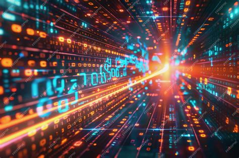 premium photo digital data stream background with binary code the
