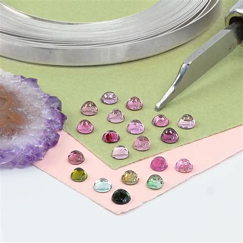 Multicolour Round Tourmaline Cabochons Mm Jeweler S Bazaar