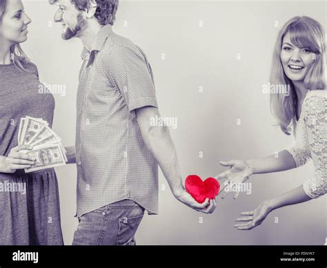 Cheating And Cunning Idea Handsome Sneaky Man Tricking Rich Woman For