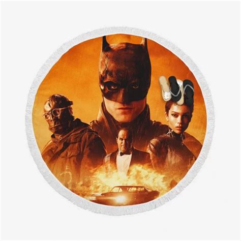 The Batman Movie Gotham City Round Beach Towel