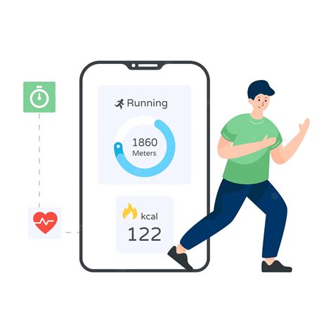 Premium Vector Steps Tracker On Mobile Fitness App Flat Illustration