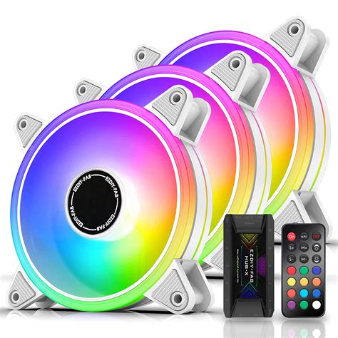 Buy EZDIY FAB White Moonlight 120mm RGB Case Fan With Fan Hub X And
