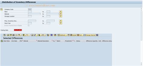 CKMDUVMAT SAP Tcode Distribution Of Inventory Diffs