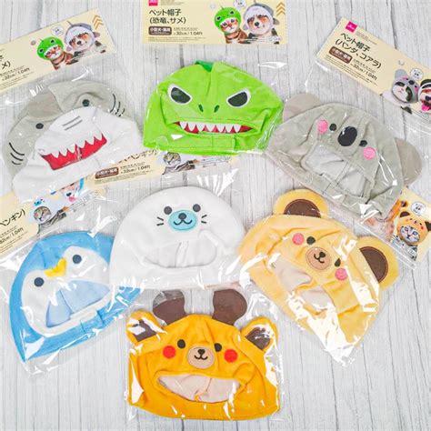 【日本進口正品】日本大創 寵物頭飾 頭套 帽子 貓咪頭套 小狗頭套 鯊魚 恐龍 無尾熊 企鵝 海豹 小熊 蝦皮購物