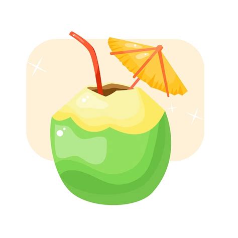 Premium Vector Coconut Drink On The Beach In Summer