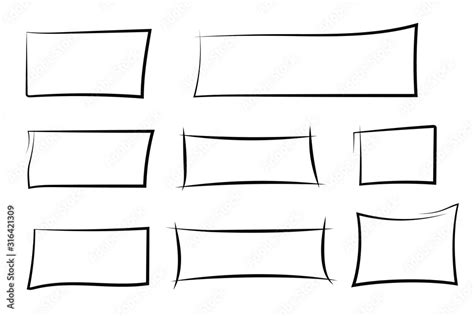 Set Of Hand Drawn Rectangle Text Box And Frames Vector Illustration Stock Vector Adobe Stock