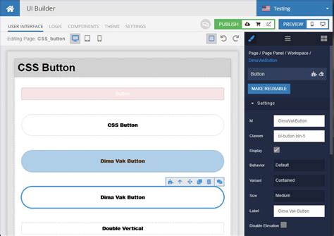 Add Css Button Ui Builder Backendless Support