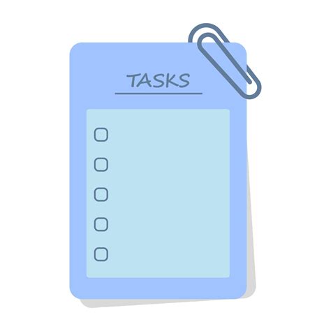 Cute Tasks Sticky Note With Paper Clip 14542555 Vector Art At Vecteezy