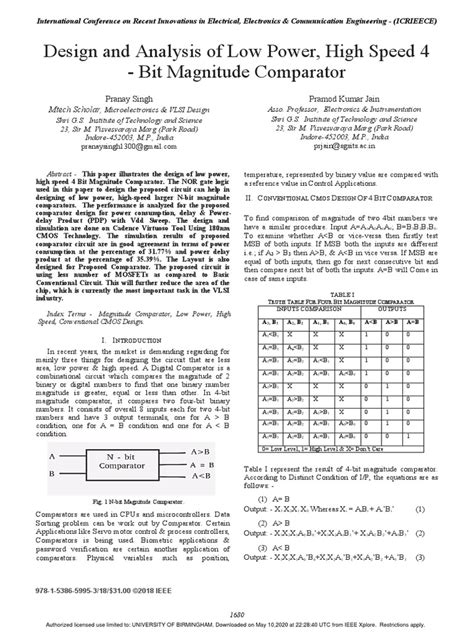design and analysis of low power high speed 4 bit magnitude