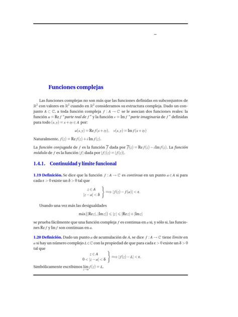 Variable Compleja 03 Pdf Límite Matemáticas Función Matemáticas