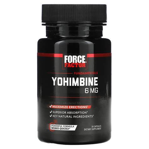 Force Factor, Йохімбін, 6 мг, 30 капсул
