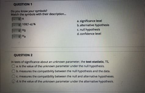 Solved QUESTION Do You Know Your Symbols Match The Chegg
