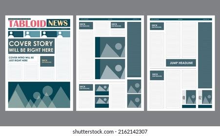 Newspaper Layout Design Tabloid Front Page Stock Vector Royalty Free