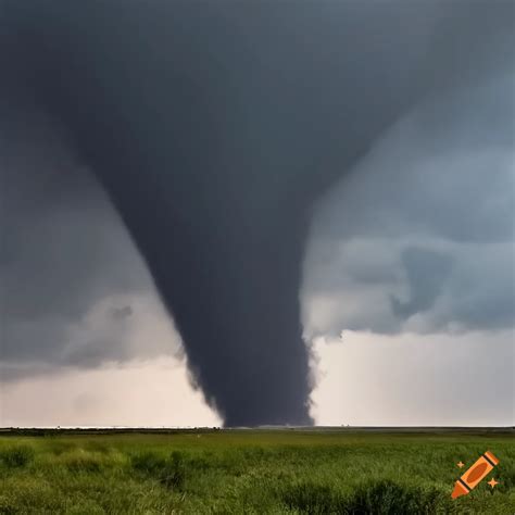 Massive Mile Wide Ef5 Wedge Tornado Striking The Plains Under A Dark