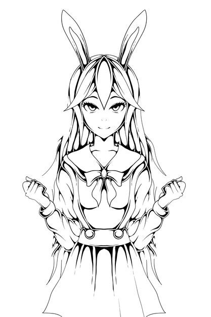 Premium Vector Anime Illustration Line Art