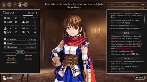 Stats Management Ui Mockups For My Nsfw Game Horny Dungeon Assets Are