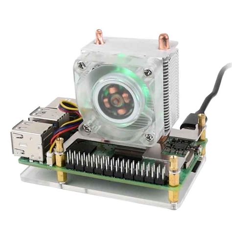 Raspberry Pi 5 ICE Tower Higher RGB Fan Pi5 CPU Cooler U Shaped Copper