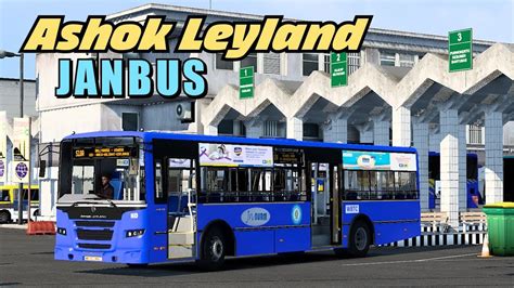 Ashok Leyland Janbus Driving Through Village Road Euro Truck