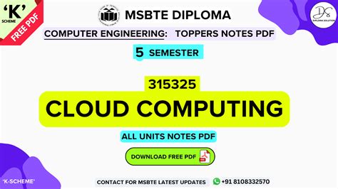 Msbte 315325 Cloud Computing Cc 5th Semester K Scheme Computer