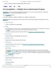 Mysqladmin A Mysql Server Administration Program For Database Course