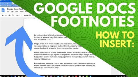 Google Docs Footnotes How To Insert A Footnote Youtube