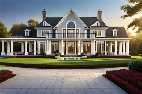 Premium Ai Image A 3d Rendering Of A House With A Lawn And A Lawn