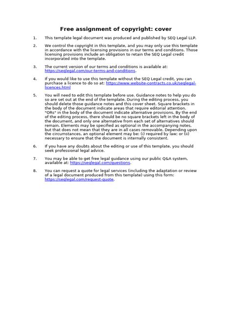 Free Assignment Of Copyright Pdf