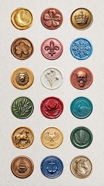 Seal Wax Stamp Element Set Premium Ai Generated Image