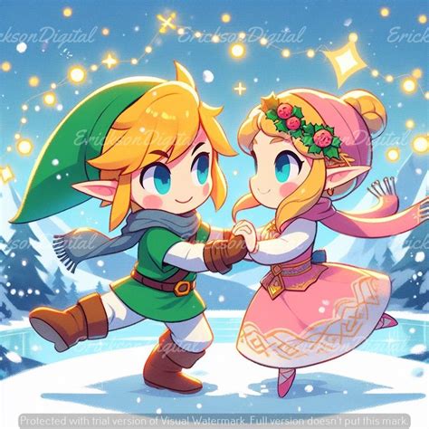 Chibi Zelda Link Dancing The Legend Of Zelda Digital Image Etsy In