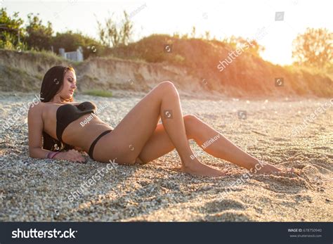 Sensual Girl Bikini Laying Down On Stock Photo Shutterstock