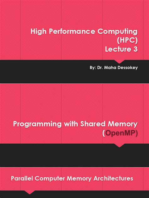 High Performance Computing Hpclec3 Pdf Thread Computing