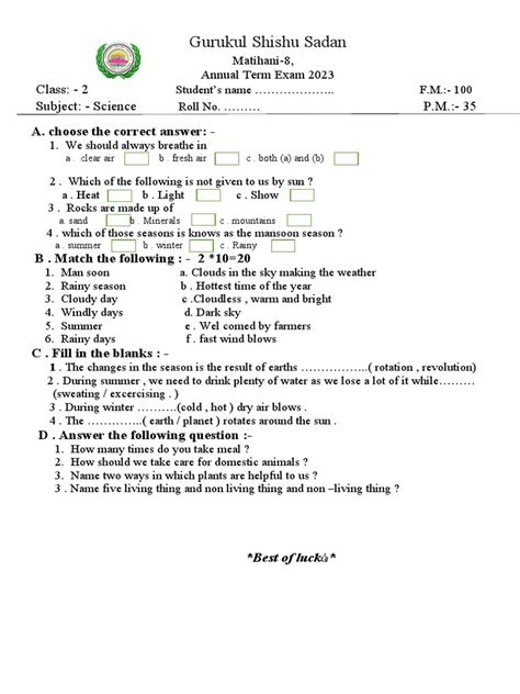 Class 2 Science Pdf