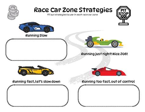 Zones Of Regulation Race Track Theme Packet 9pages Tpt