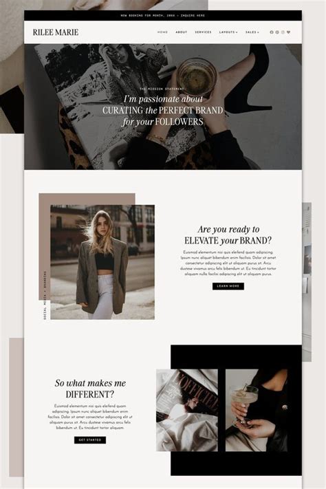 Luxury Photographer Website Design Coach Website Design Showit Template