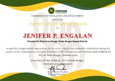 Cse Certificate Templatepptx Pdf