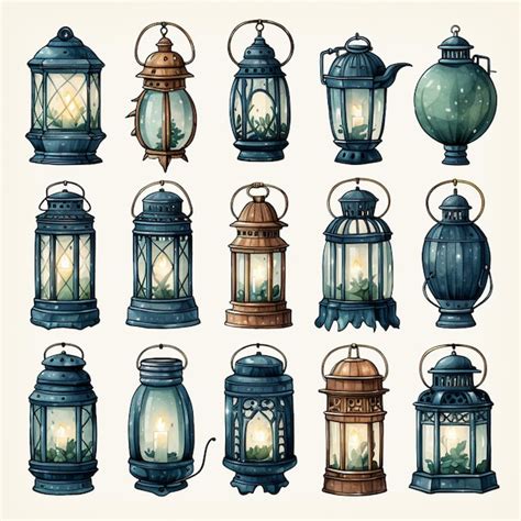 Premium Photo A Close Up Of A Bunch Of Different Types Of Lanterns