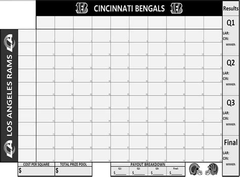 Printable Super Bowl Squares Template Free 2022 Free Download And