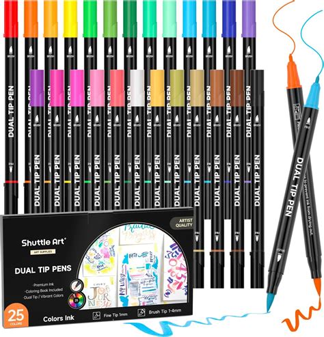 Shuttle Art Dual Tip Brush Pens Art Markers Colors Fine And Brush Dual Tip Markers Set With
