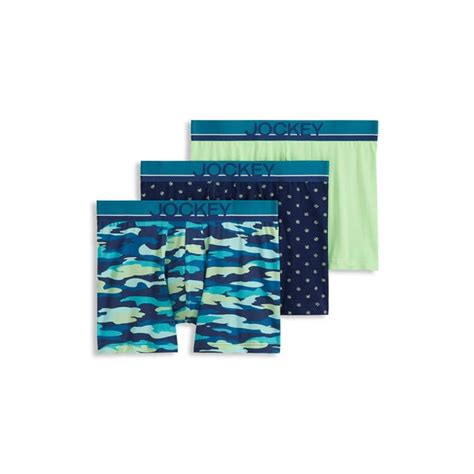Jockey Mens Casual Cotton Stretch 4 Trunk 3 Pack