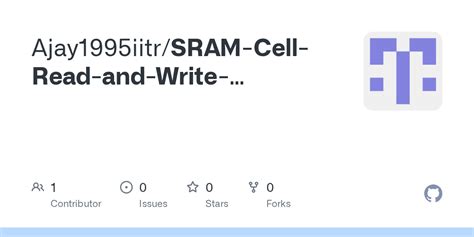 Github Ajay1995iitr Sram Cell Read And Write Operations