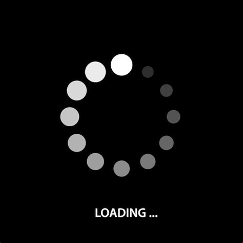 Rotating Circular Loading Icon With Text Premium Vector